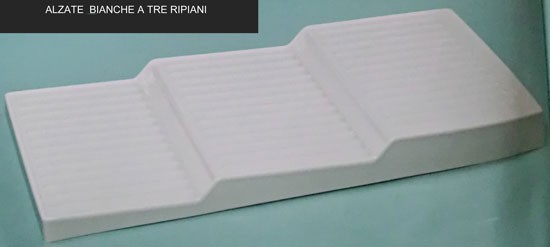 Alzate in plastica bianca per banchi frigo a 3 ripiani