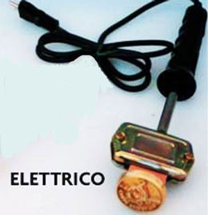 Timbro a fuoco od a caldo per legno, pelle ed usi vari.